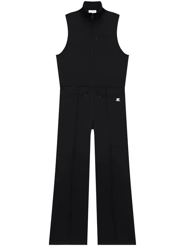 COURREGES High-neck Sleeveless Jumpsuit - Black