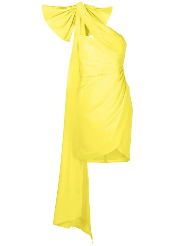 Marchesa One-shoulder Taffeta Mini Dress