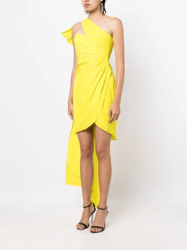 Marchesa One-shoulder Taffeta Mini Dress