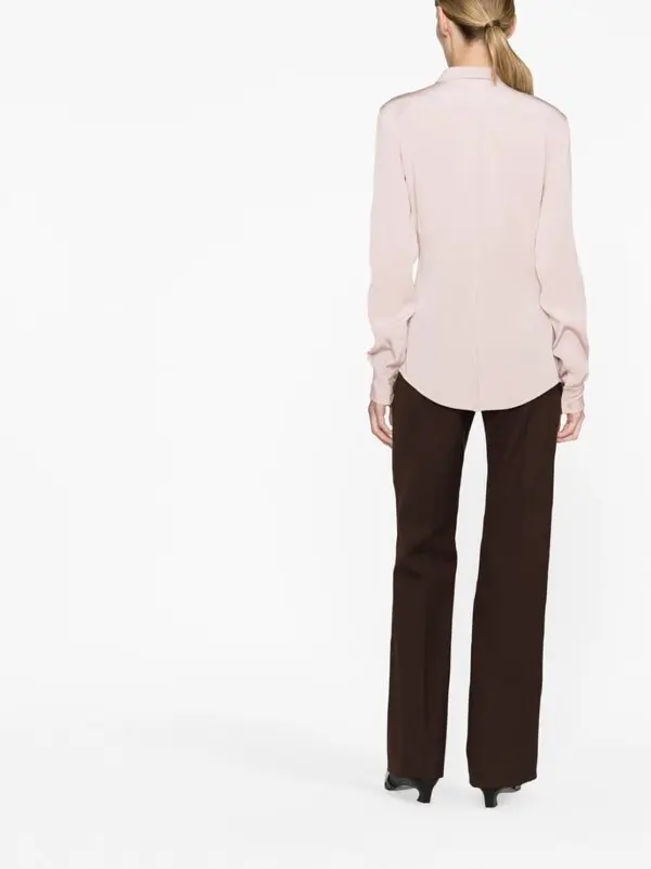 Victoria Beckham Long-sleeve Sheer Shirt - Pink
