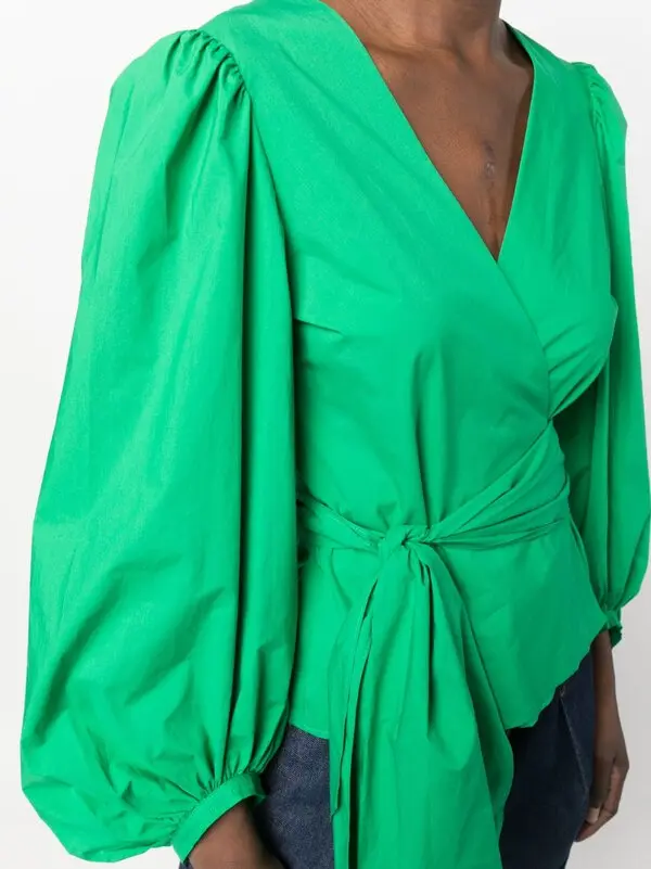P.a.r.o.s.h Wraparound V-neck Blouse - Green