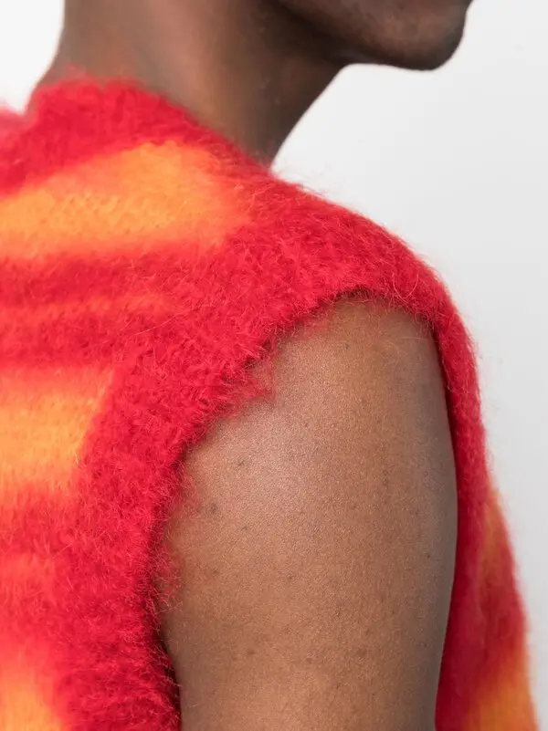 Marni Brushed-mohair Striped Vest - Red