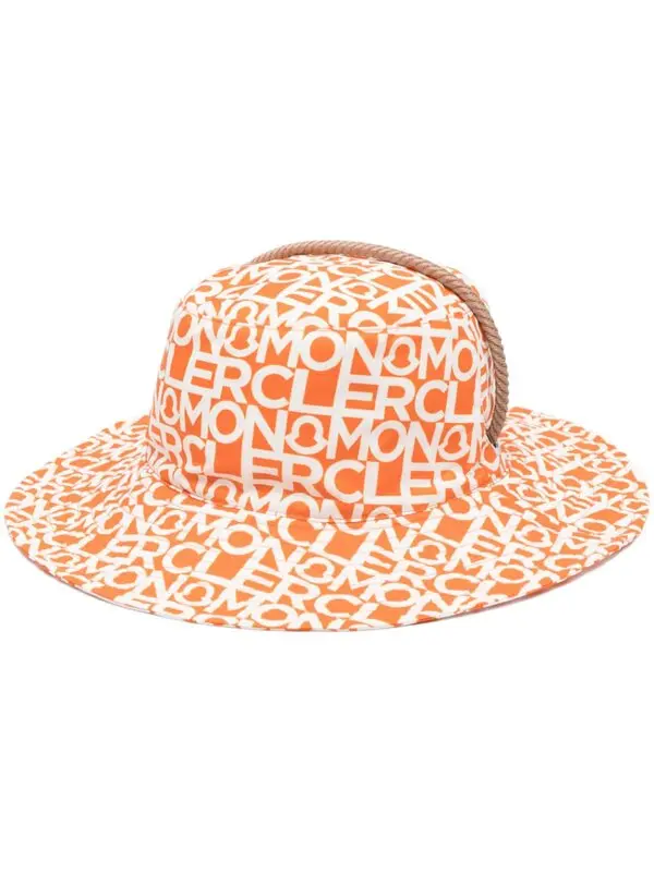 Moncler Graphic Print Sun Hat - Orange