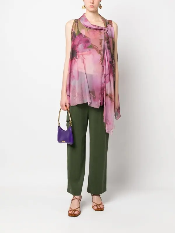 Alberta Ferretti Floral-print Silk Blouse