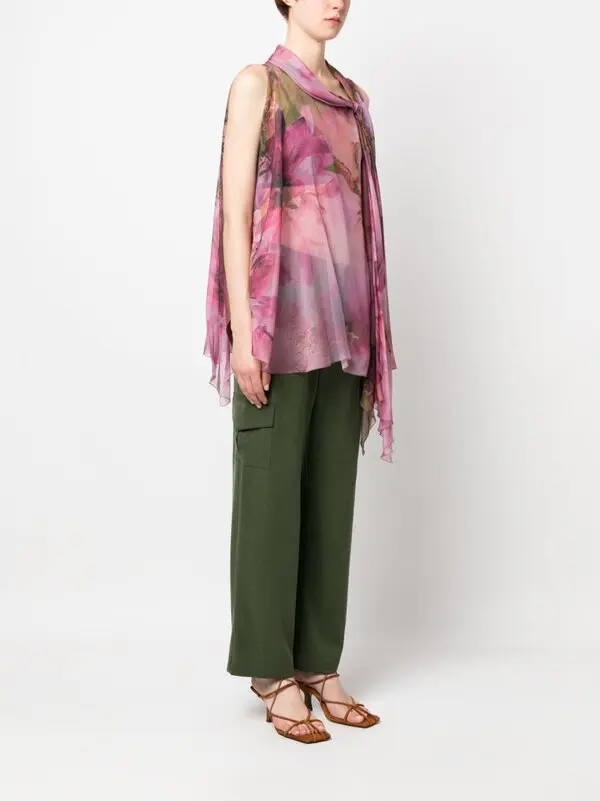 Alberta Ferretti Floral-print Silk Blouse