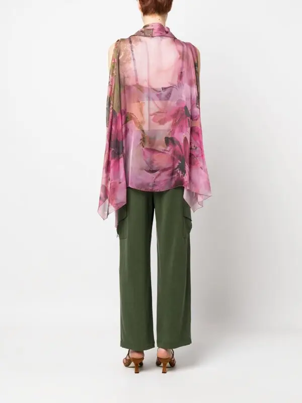 Alberta Ferretti Floral-print Silk Blouse