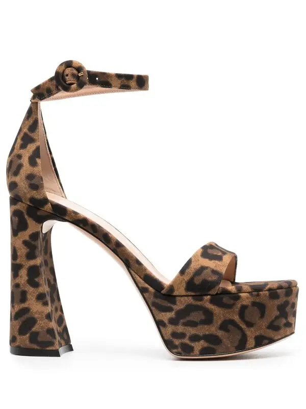 GIANVITO ROSSI Holly 120mm Leopard-print Sandals