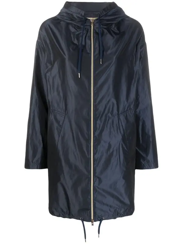 Herno Techno Taffeta Parka Coat - Blue