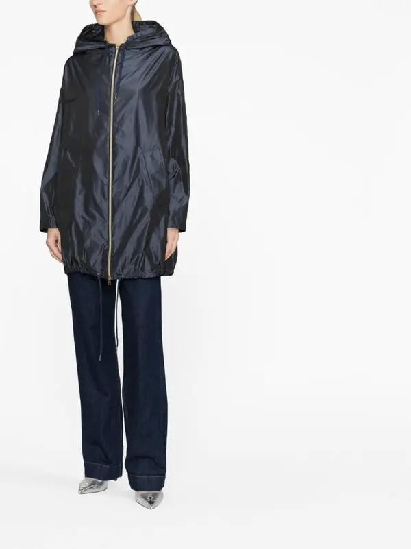 Herno Techno Taffeta Parka Coat - Blue