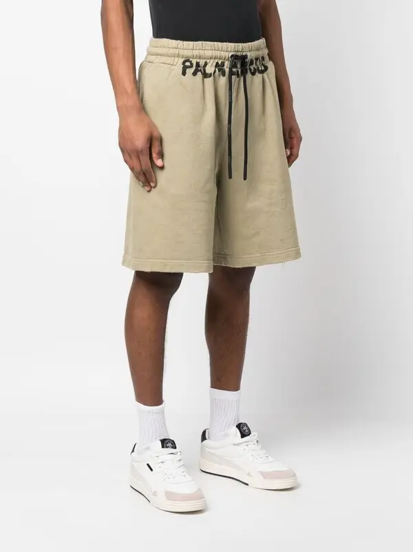 Palm Angels Logo-print Drawstring Shorts - Green