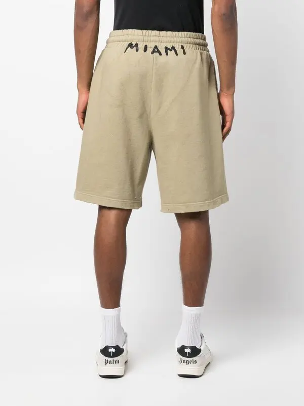 Palm Angels Logo-print Drawstring Shorts - Green