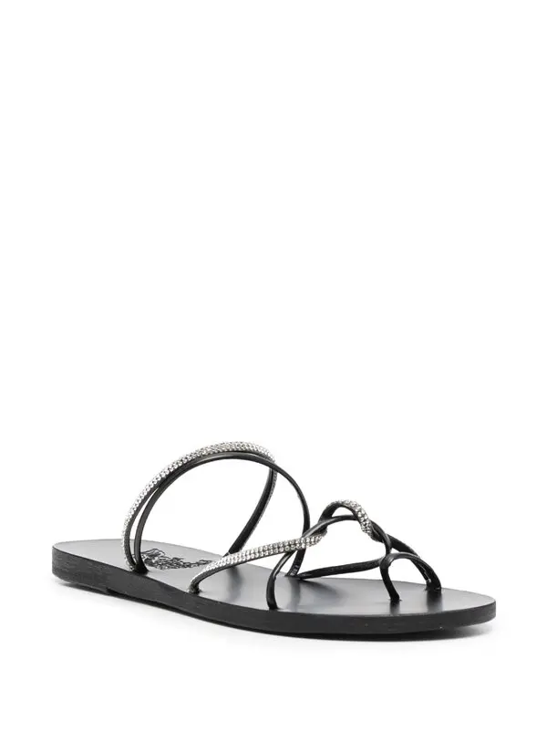ANCIENT GREEK SANDALS Fantasia Crystal-embellished Slides - Black