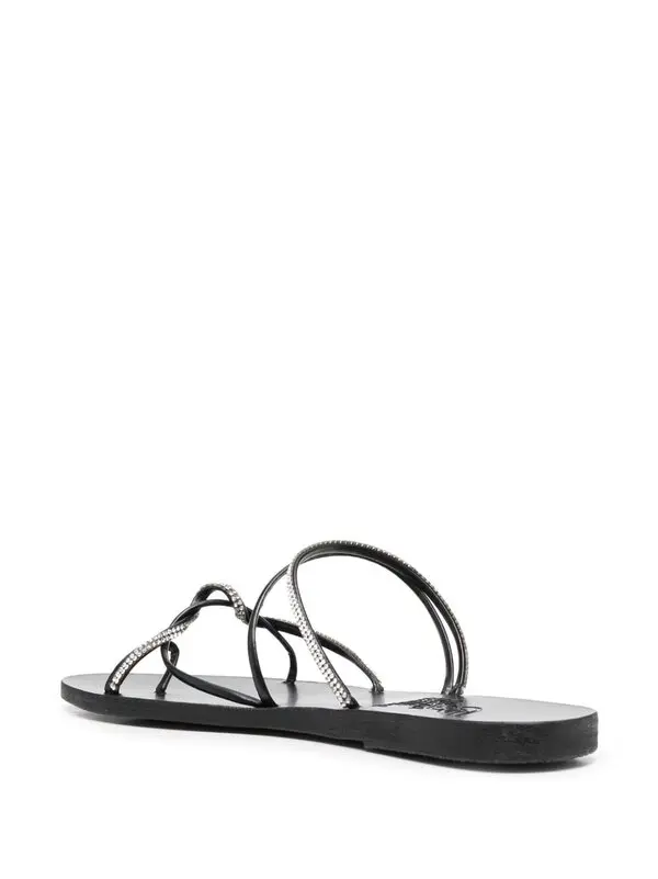 ANCIENT GREEK SANDALS Fantasia Crystal-embellished Slides - Black