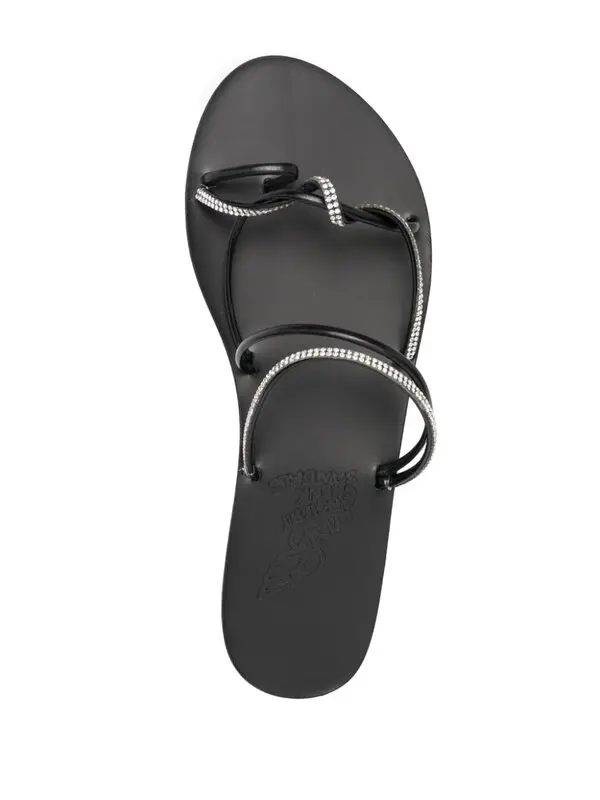ANCIENT GREEK SANDALS Fantasia Crystal-embellished Slides - Black