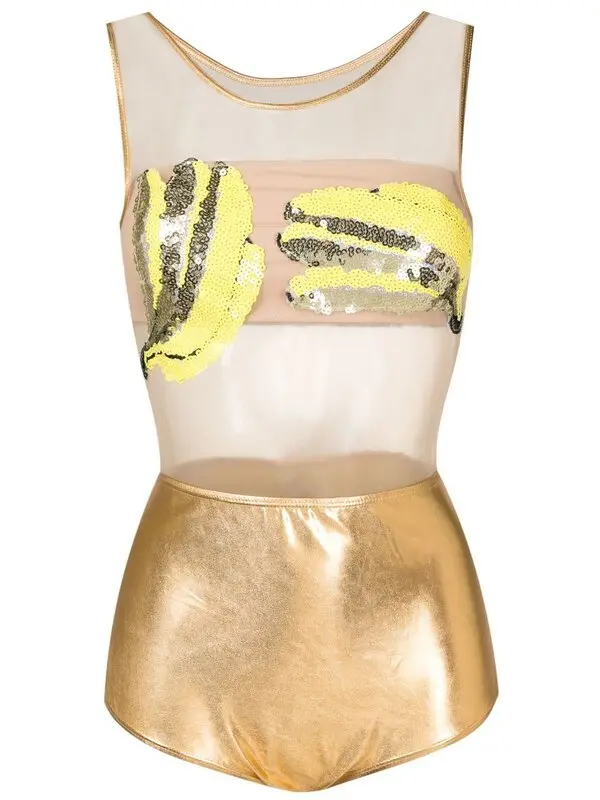 BRIGITTE Banana-embellished One-piece - Gold
