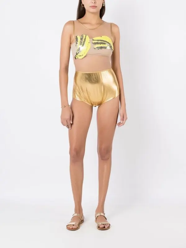 BRIGITTE Banana-embellished One-piece - Gold