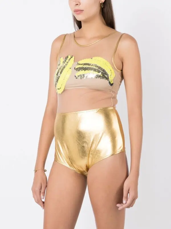 BRIGITTE Banana-embellished One-piece - Gold