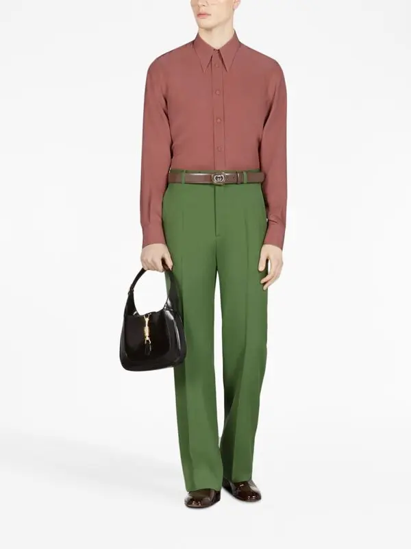 Gucci Long-sleeve Silk Shirt