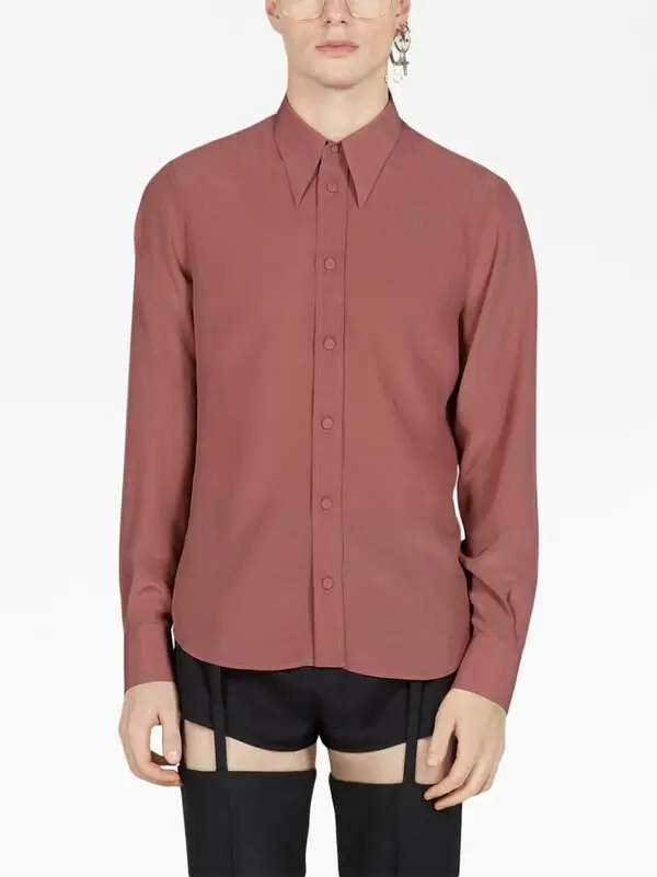 Gucci Long-sleeve Silk Shirt
