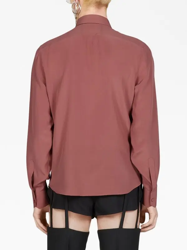Gucci Long-sleeve Silk Shirt