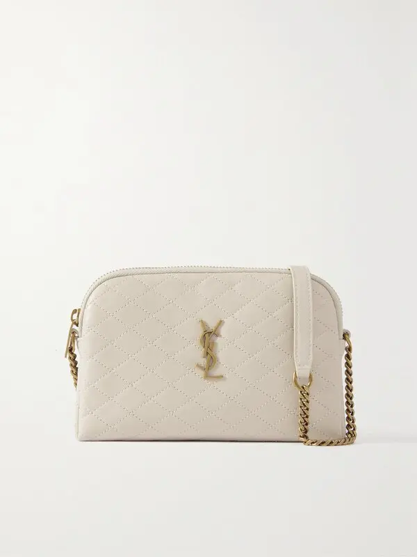 Saint Laurent Gaby Quilted Leather Shoulder Bag - Neutrals
