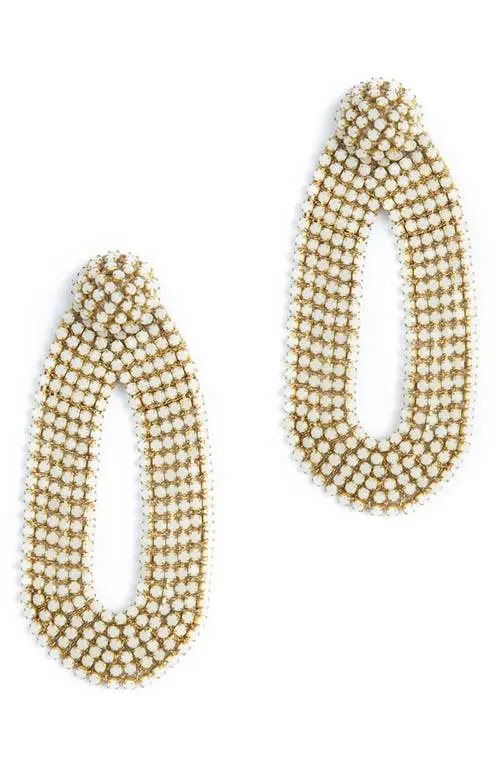 Deepa Gurnani Bianca Drop Earrings - Ivory