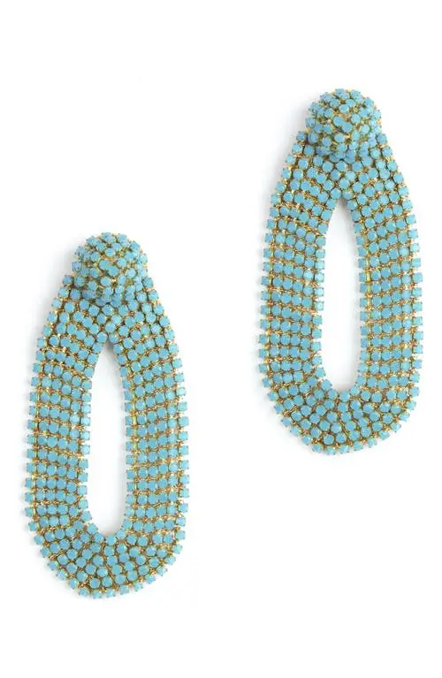 Deepa Gurnani Bianca Drop Earrings - Turquoise