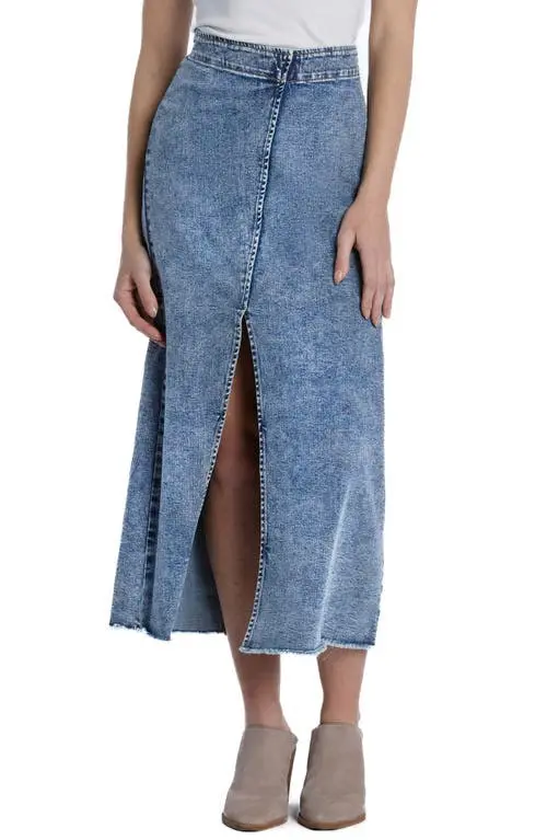 WASH LAB DENIM Side Hustle Skirt - Heidi Blue