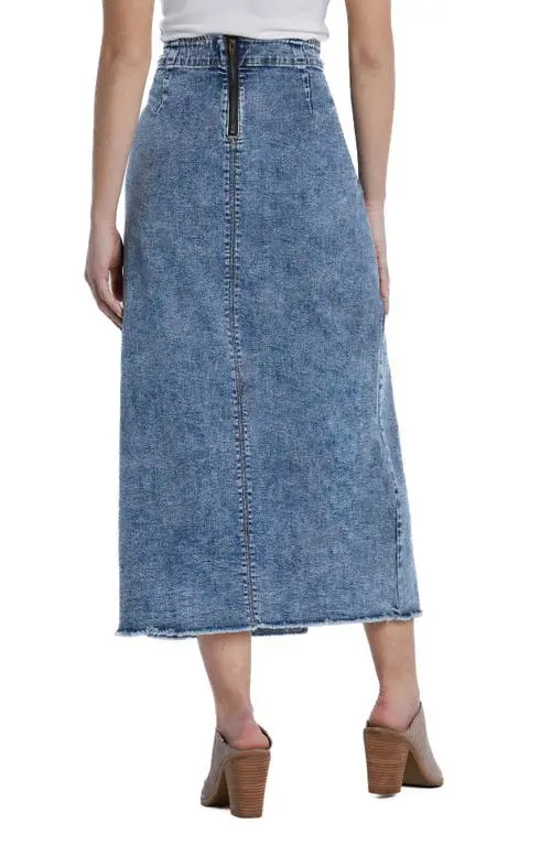 WASH LAB DENIM Side Hustle Skirt - Heidi Blue