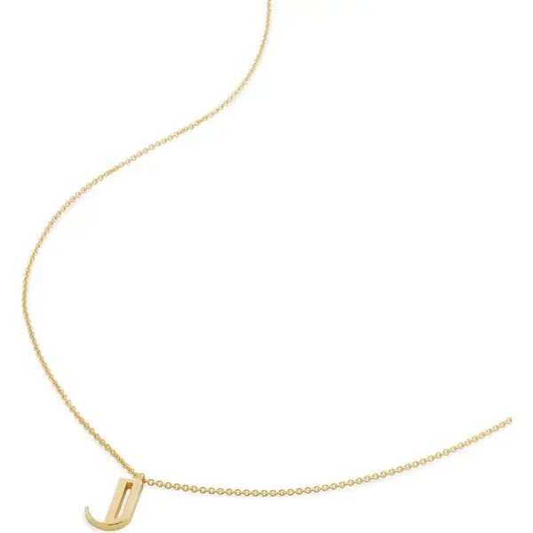 Monica Vinader Initial Pendant Necklace - 18ct Gold Vermeil/ Ss- J