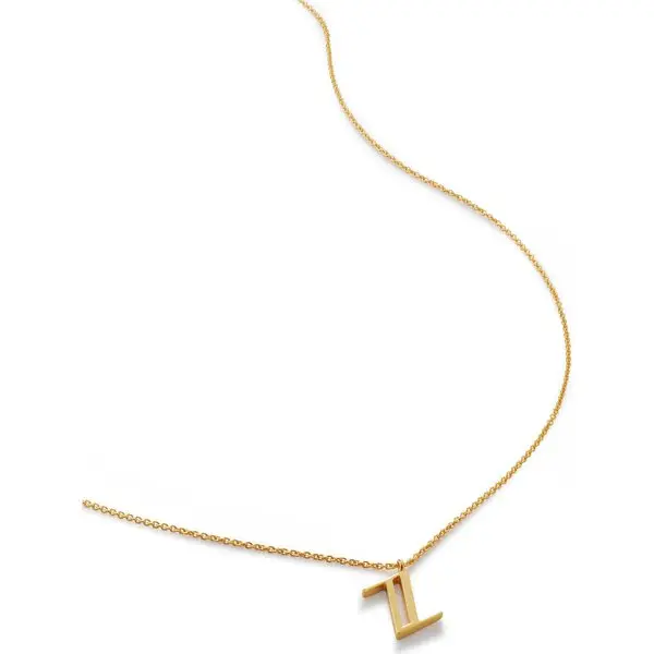 Monica Vinader Initial Pendant Necklace - 18ct Gold Vermeil/ Ss- Z