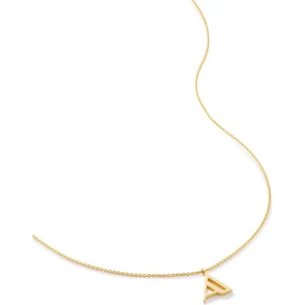 Monica Vinader Initial Pendant Necklace - 18ct Gold Vermeil/ss- A