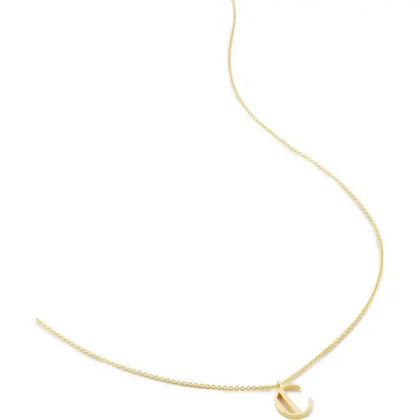 Monica Vinader Initial Pendant Necklace - 18ct Gold Vermeil/ss- C