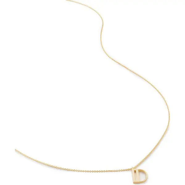 Monica Vinader Initial Pendant Necklace - 18ct Gold Vermeil/ss- D