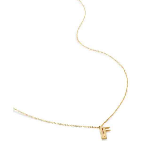 Monica Vinader Initial Pendant Necklace - 18ct Gold Vermeil/ss- F