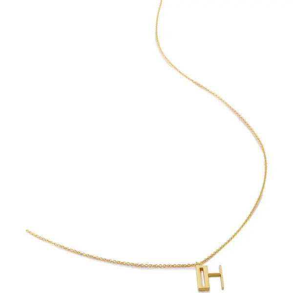 Monica Vinader Initial Pendant Necklace - 18ct Gold Vermeil/ss- H