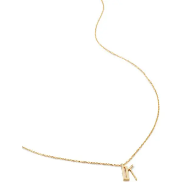 Monica Vinader Initial Pendant Necklace - 18ct Gold Vermeil/ss- K