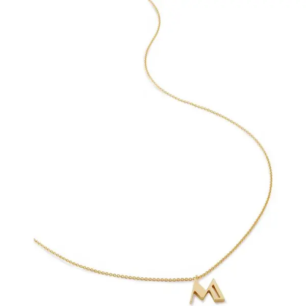 Monica Vinader Initial Pendant Necklace - 18ct Gold Vermeil/ss- M