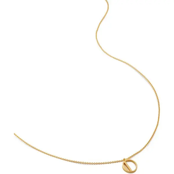Monica Vinader Initial Pendant Necklace - 18ct Gold Vermeil/ss- O
