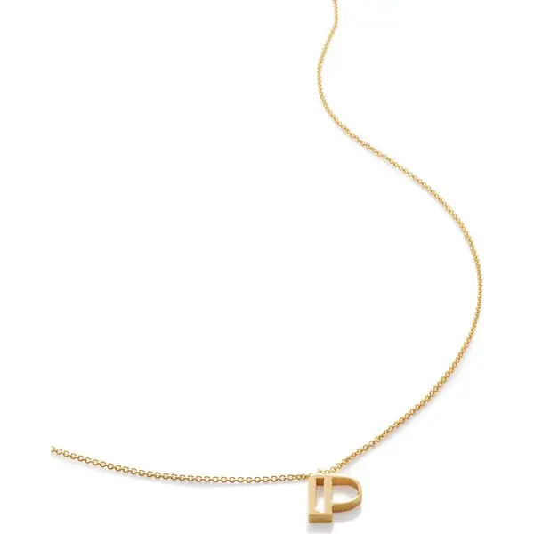 Monica Vinader Initial Pendant Necklace - 18ct Gold Vermeil/ss- P