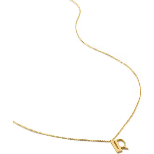 Monica Vinader Initial Pendant Necklace - 18ct Gold Vermeil/ss- R