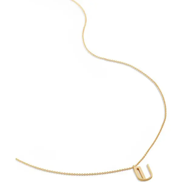 Monica Vinader Initial Pendant Necklace - 18ct Gold Vermeil/ss- U