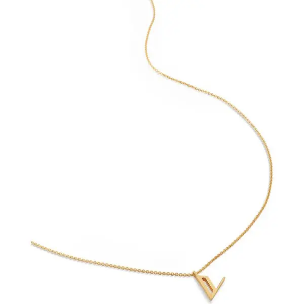 Monica Vinader Initial Pendant Necklace - 18ct Gold Vermeil/ss- V