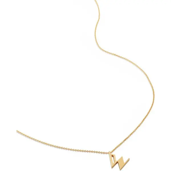 Monica Vinader Initial Pendant Necklace - 18ct Gold Vermeil/ss- W