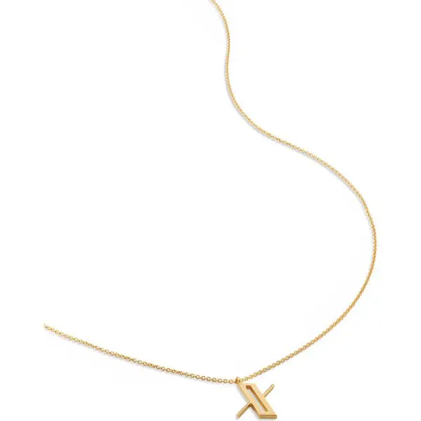 Monica Vinader Initial Pendant Necklace - 18ct Gold Vermeil/ss- X