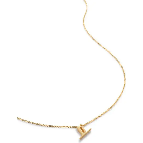 Monica Vinader Initial Pendant Necklace - 18ct Gold Vermeil/ss- Y