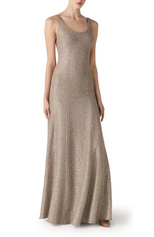 green emerald velvet dress Isa Gown In Soft Tailored Sequin – St. John Knits main image 0