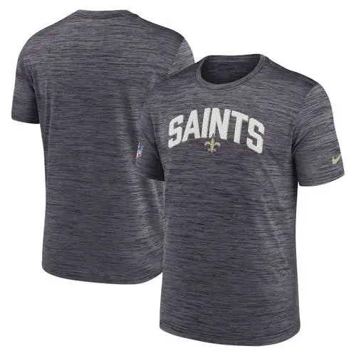 Nike New Orleans Saints Sideline Velocity Athletic Stack Performance T-shirt - Black