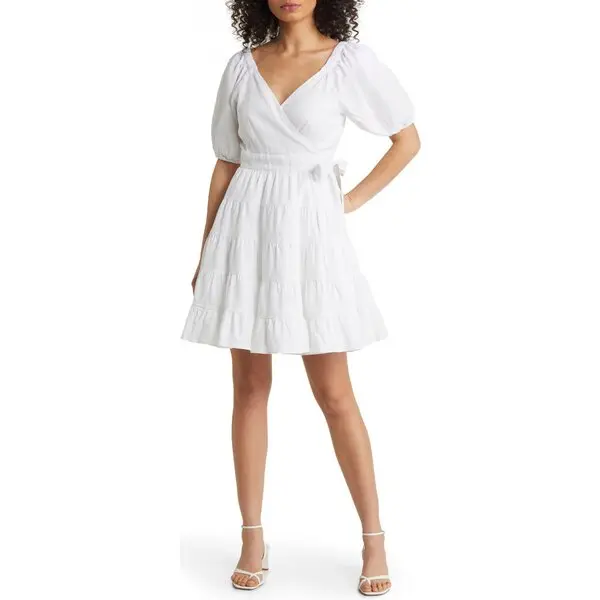 Lilly Pulitzer® Iralee Tiered Linen Fit & Flare Dress - Resort White