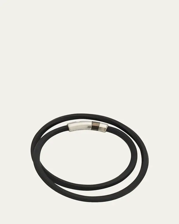 Tateossian Double-wrap Rubber Bracelet - Black